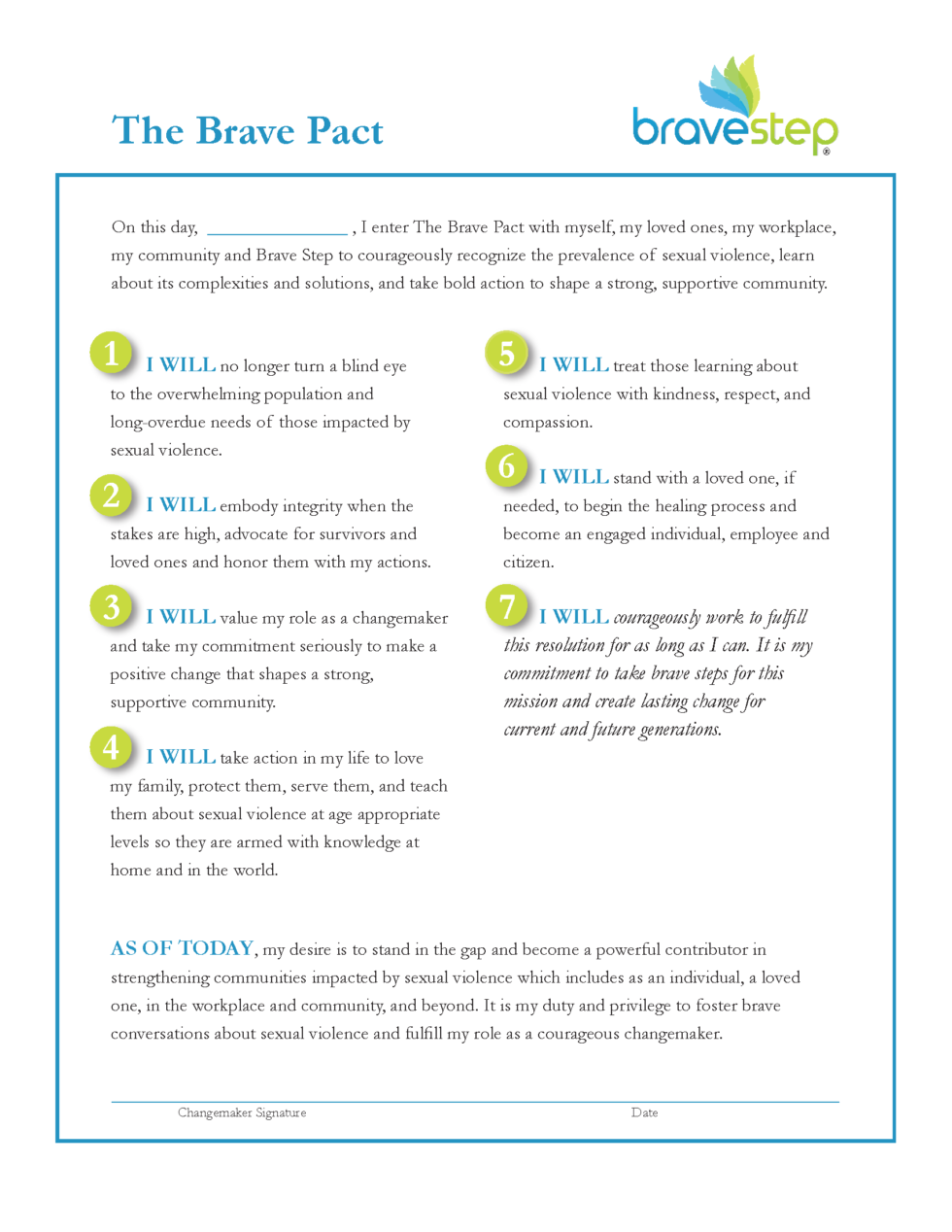 Changemaker - Brave Step Sexual Violence Prevention